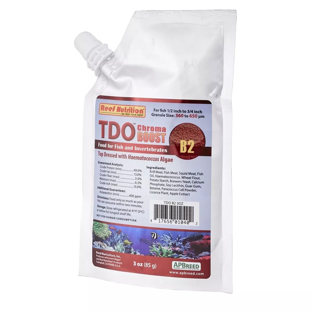 Reef Nutrition TDO-B2 Chroma BOOST Granule Fish Food 3oz | galloreef.com
