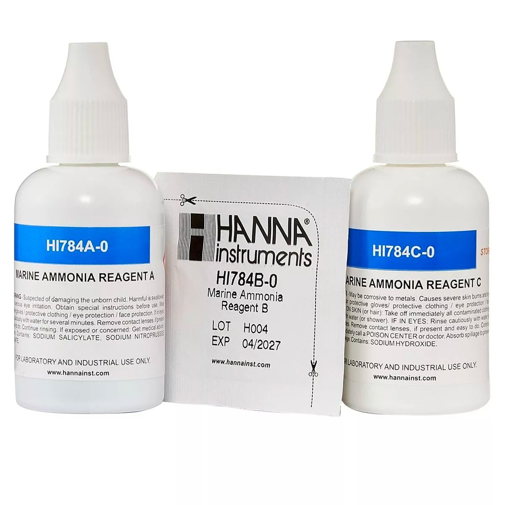Hanna Instruments Reagents Marine Ammonia (25 Pack) / Reagentes de ...